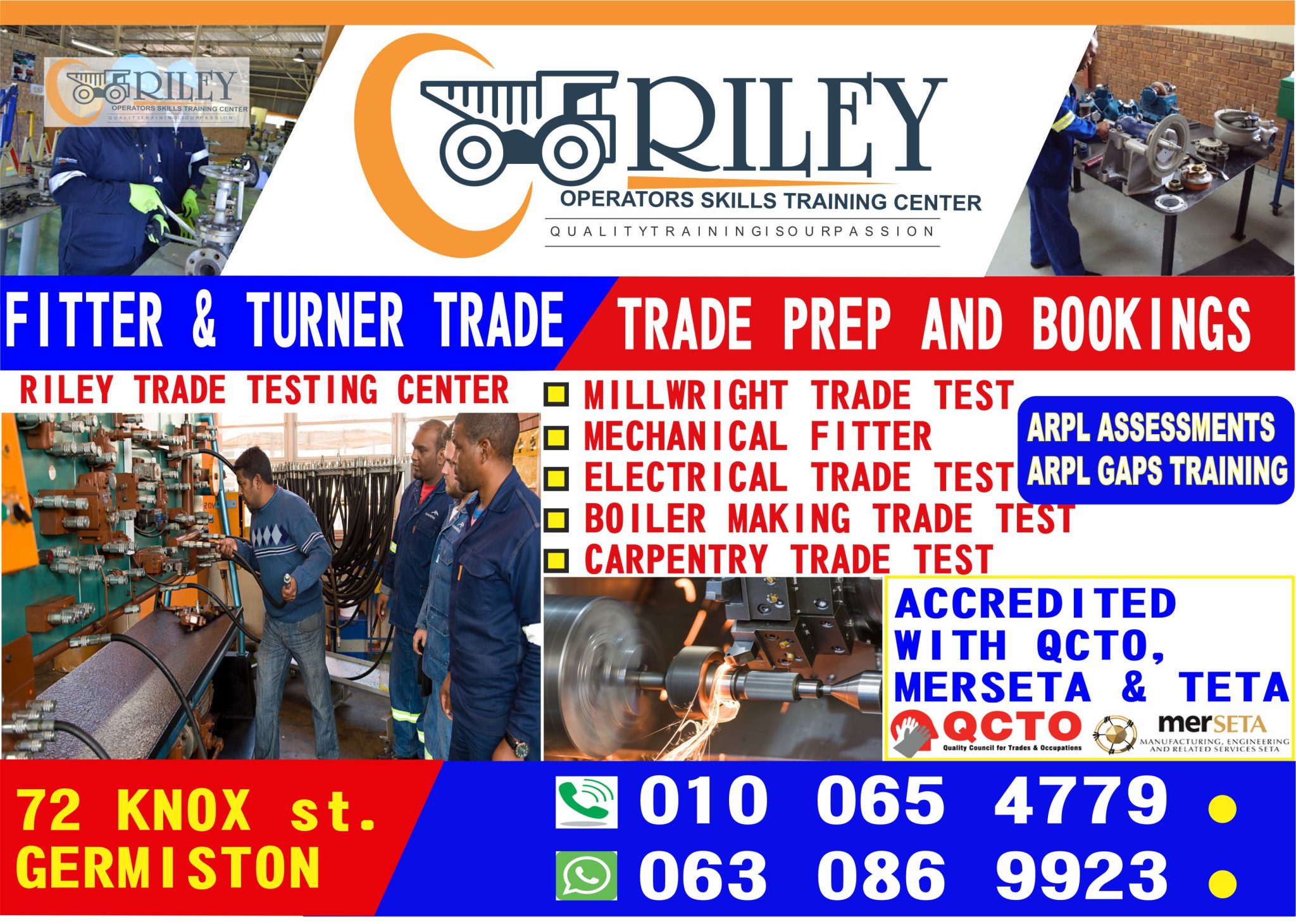 Fitter and Turner – Riley Operator Skills Training Centre